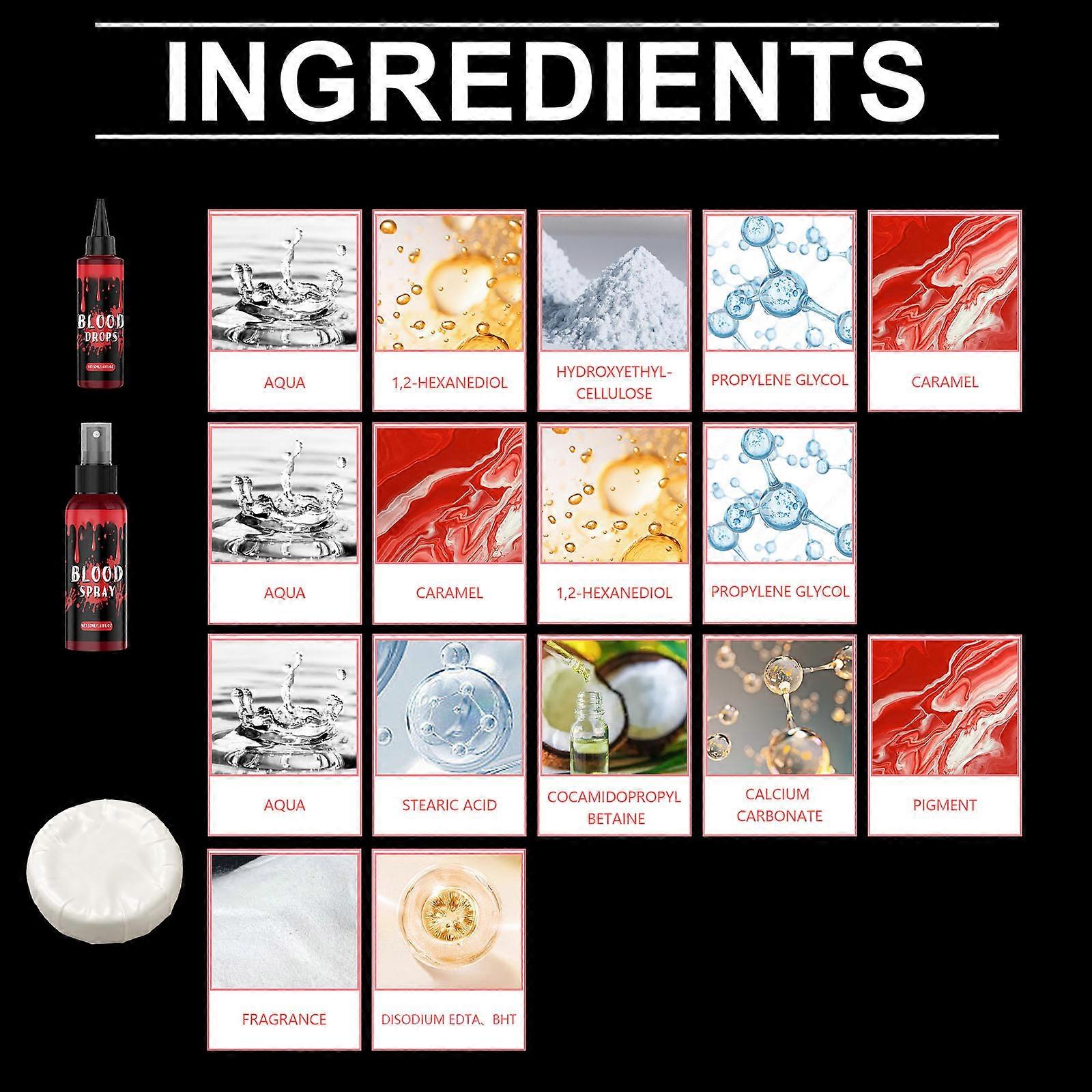 Halloween Blood Drops Set Drama Props Makeup Pigment Safe for Kids ...