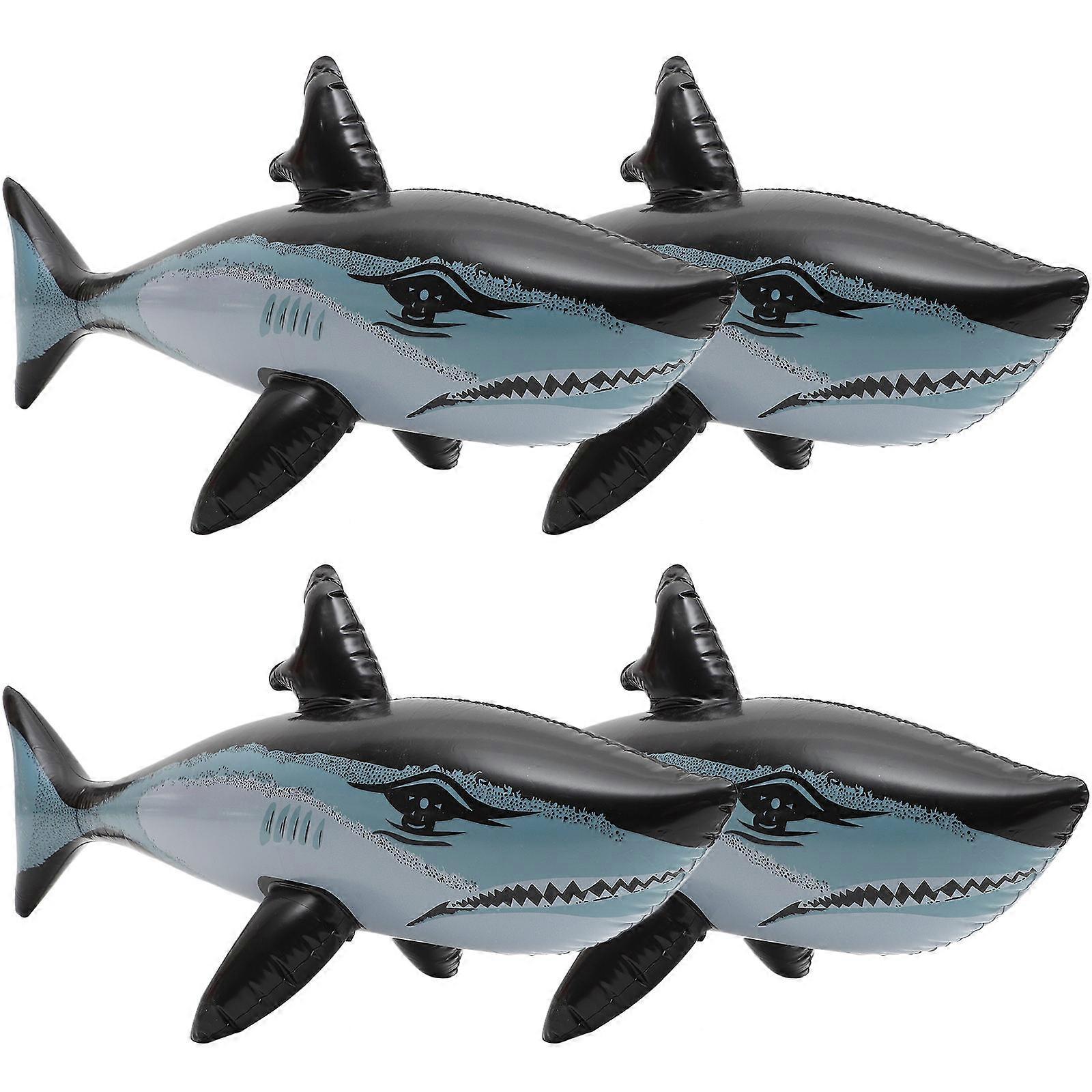 4pcs Inflatable Shark Decorations Floating Sea Animal Playthings for ...