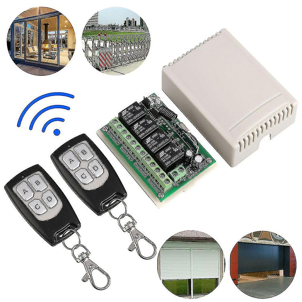 12v 4ch Channel Relay Rf Wireless Remote Control Switch Receiver ...