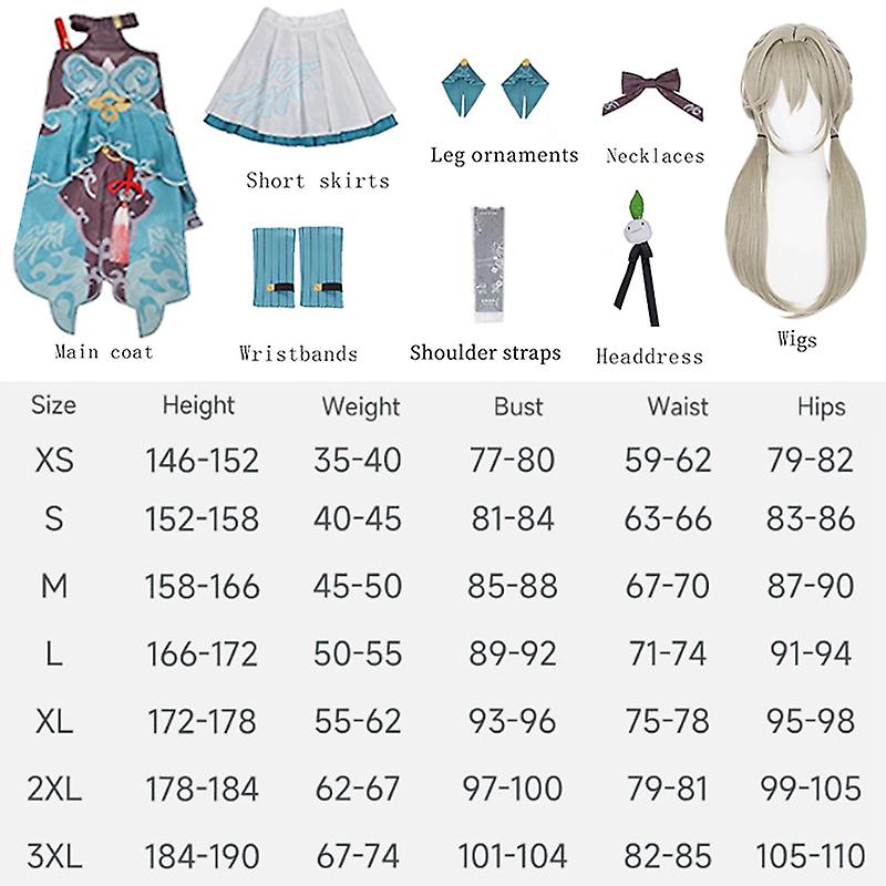 Cosplay Costume Outfit With Wigs - Honkai Star Rail - Qingque - Game ...