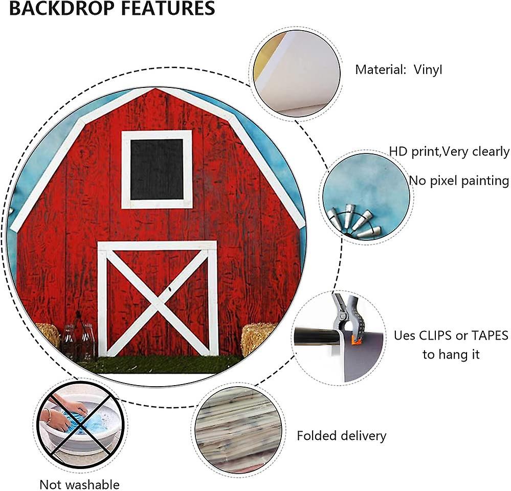 7x5ft Farm Red Barn Door Backdrop Red House Haystack Scene Photography ...