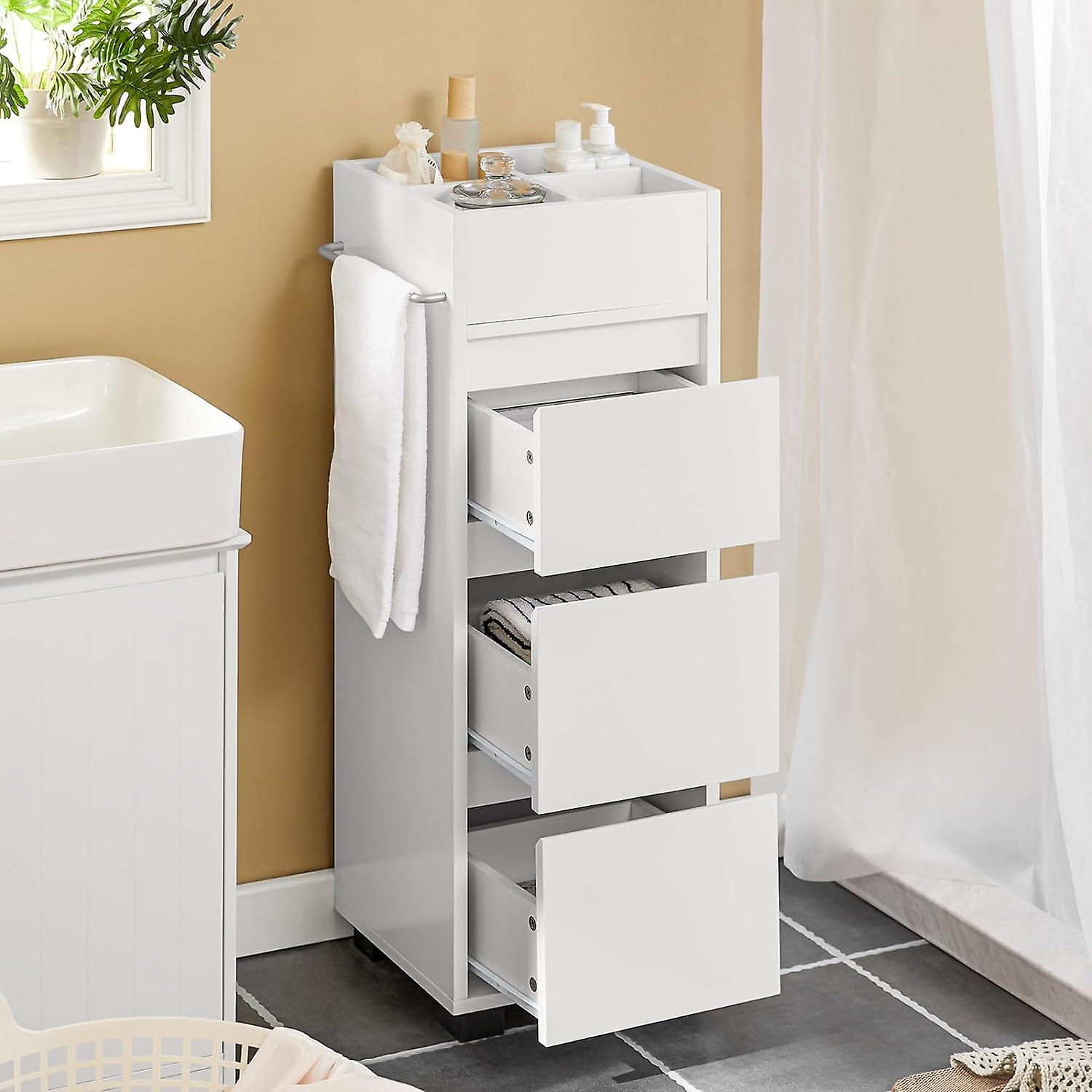 SoBuy Bathroom Storage Cabinet Unit with 3 Drawers,BZR29-W | Fruugo UK