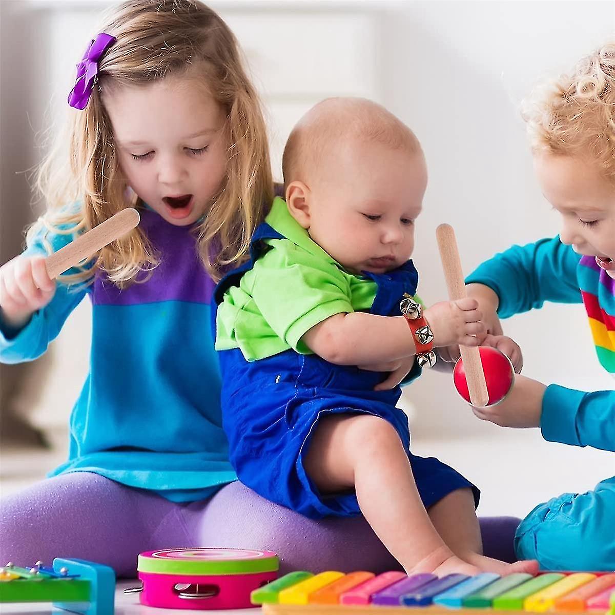 20pieces 8 Inch Kids Rhythm Sticks Music Lummi Sticks Classical Wood ...