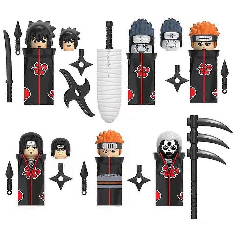 Mini Naruto Sasuke Kakashi Akatsuki Building Blocks Set Anime Cartoon ...