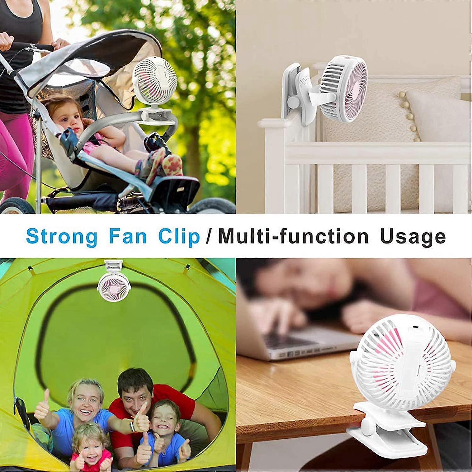 Black With Battery Stroller Fan,Clip On Battery Operated Fan Baby Fan ...
