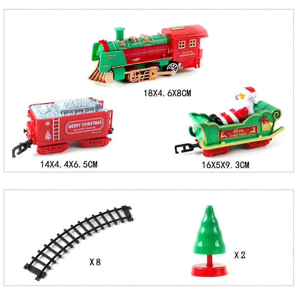 Electric Train Set with Lights & Sound Battery Powered Christmas Train ...