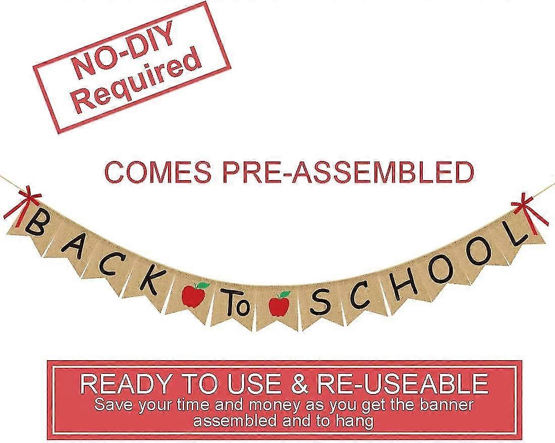 welcome banner burlap - first day of school banner - teacher banner ...
