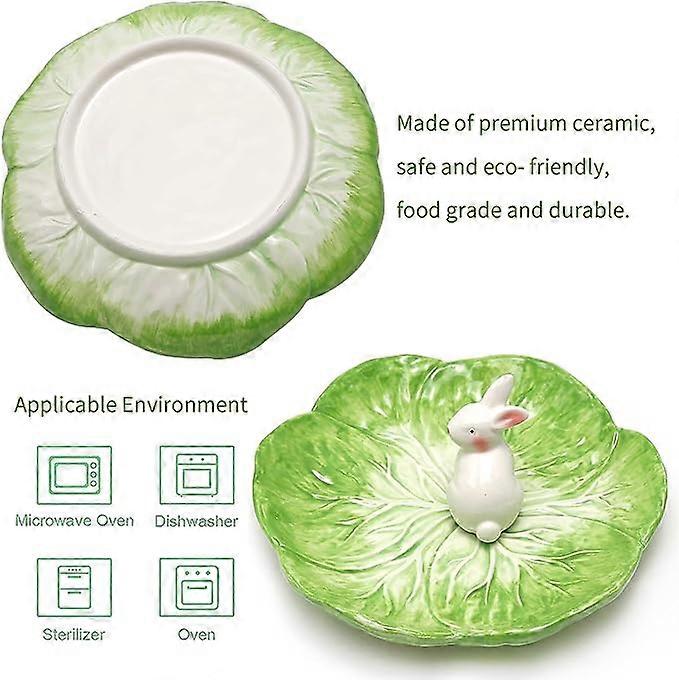 Cute Cartoon Cabbage with Rabbit Shaped Ceramic Bowls, Adorable Cartoon ...