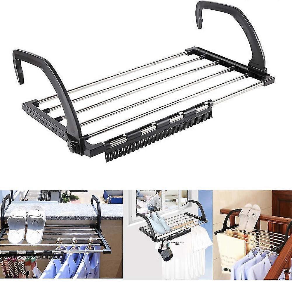 Foldable Clothes Drying Rack Stainless Steel Balcony Hang On Radiator ...