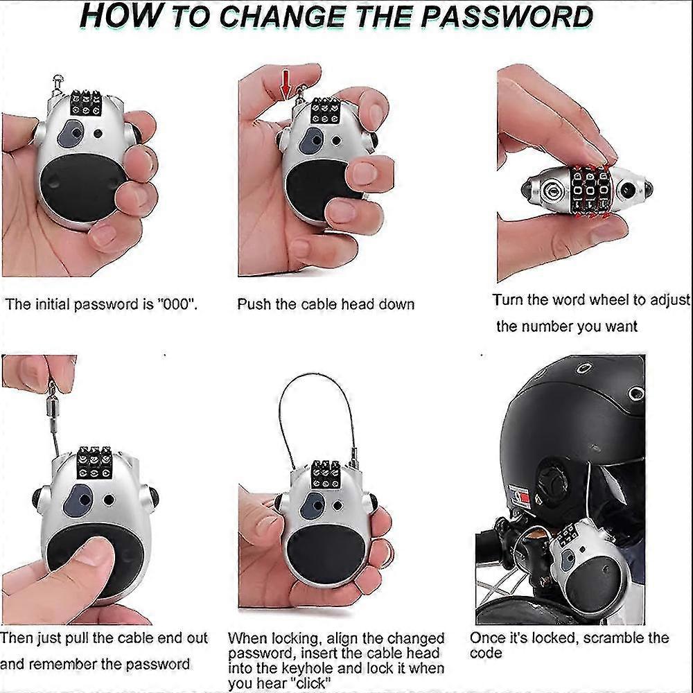 Portable Anti-theft Telescopic Wire Lock Security Lock Bicycle Helmet ...