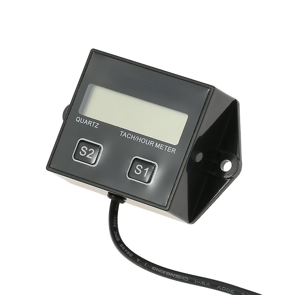 Digital engine tach tachometer hour meter gauge resettable inductive ...