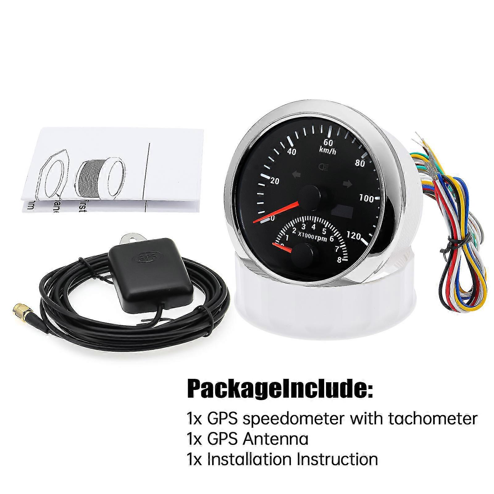 Hd Universal Digital 85mm Gps Speedometer With 8000rpm Tachometer Tacho ...