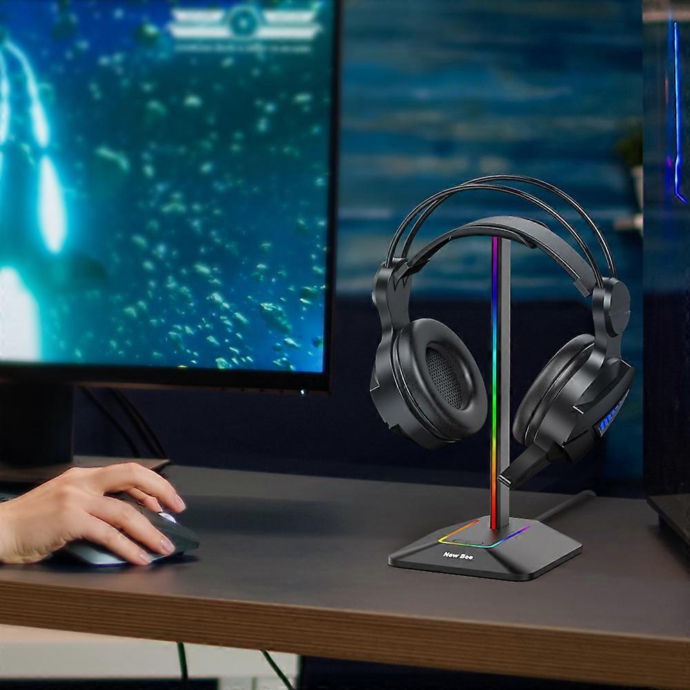 Headphone Stand, RGB White Headphone Holder with 3 Port USB Hub Gamer ...