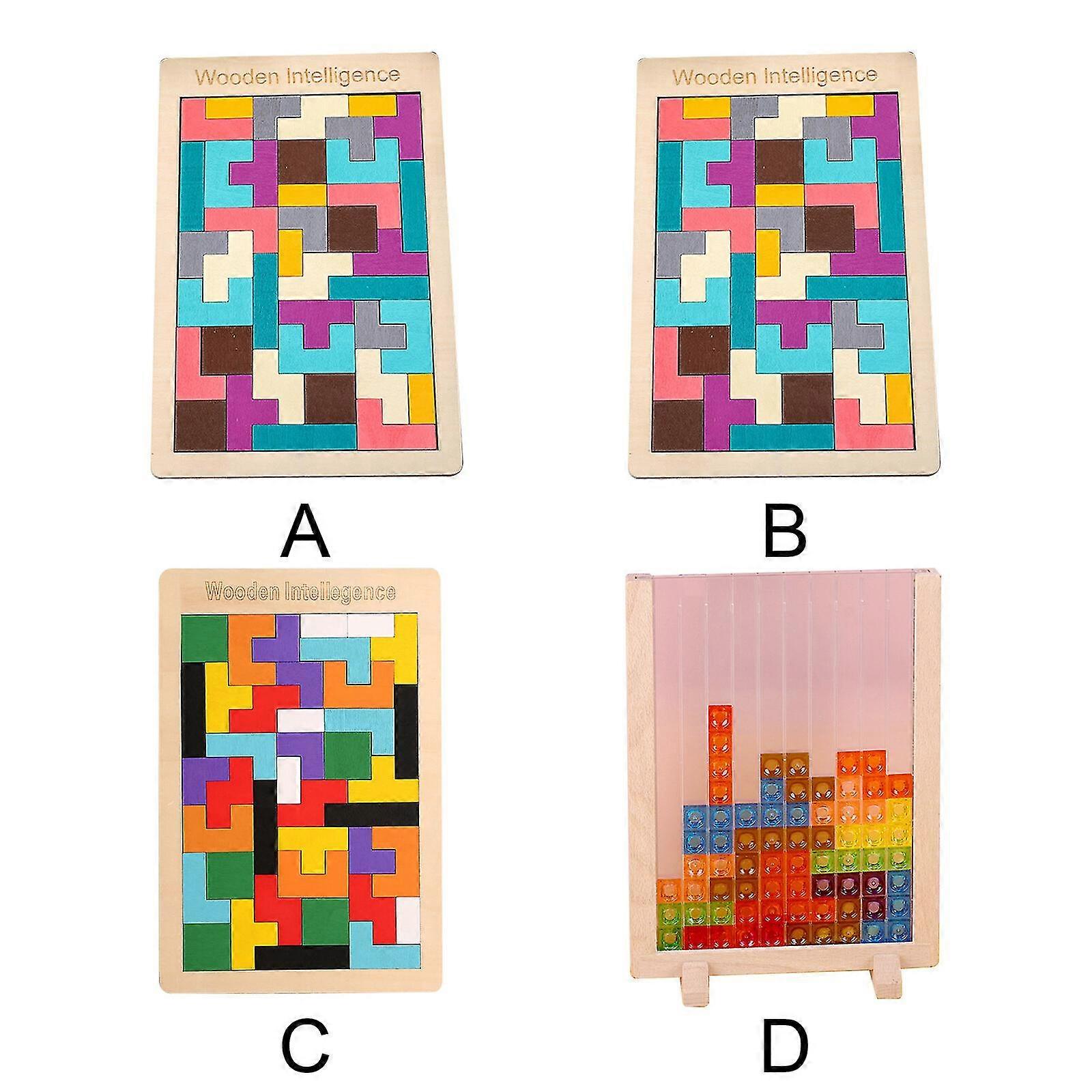 New Tetris Tangram,Children's Colourful Wooden Tangram Jigsaw Puzzle ...