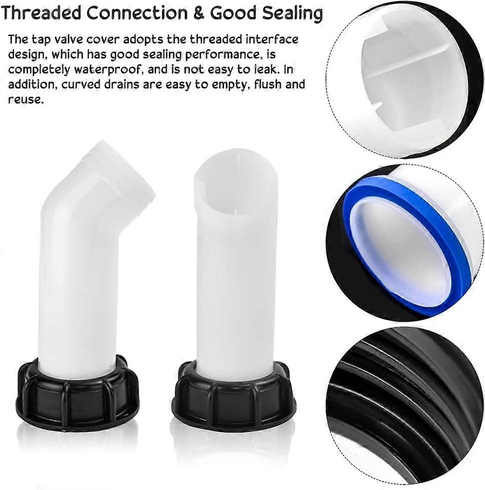 2 Pcs IBC Drain Nozzle 2" Extension Drain Spout Hose 1000L IBC Tank ...