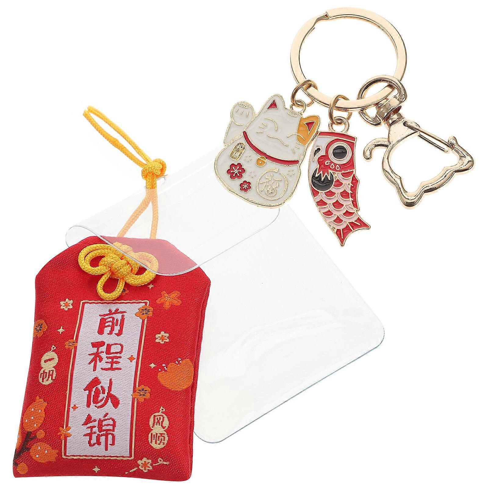 Japanese Keychain Luck Cat Pattern Adorable Keychain Japanese Omamori ...