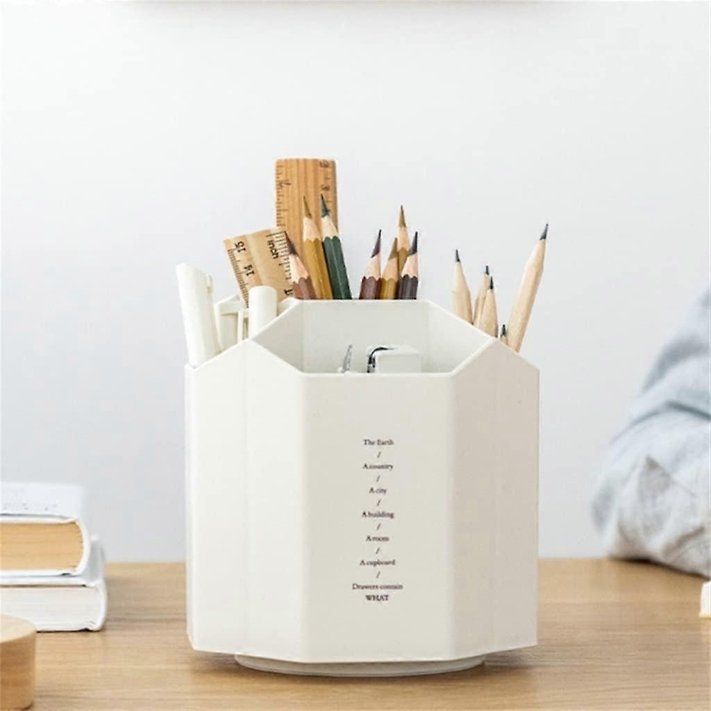 Desktop Pen Holder 360 Rotating 5 Grid Pen Holder Pen Holder Storage ...