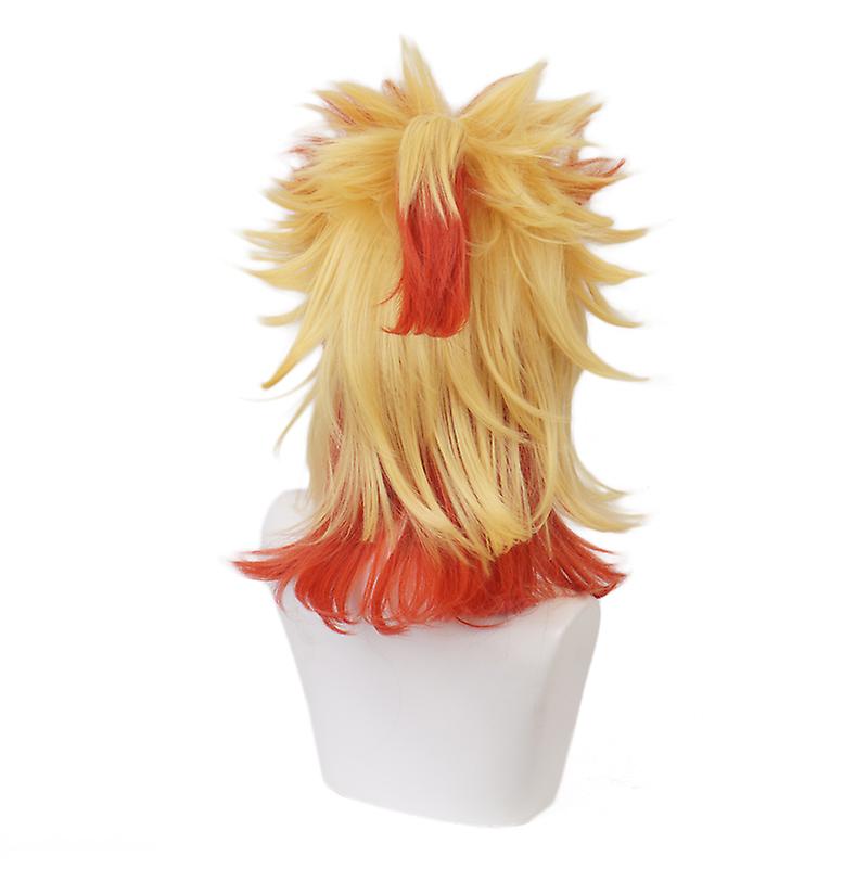 Anime Demon Slayer: Kimetsu No Yaiba Rengoku Kyoujurou Cosplay Wig ...