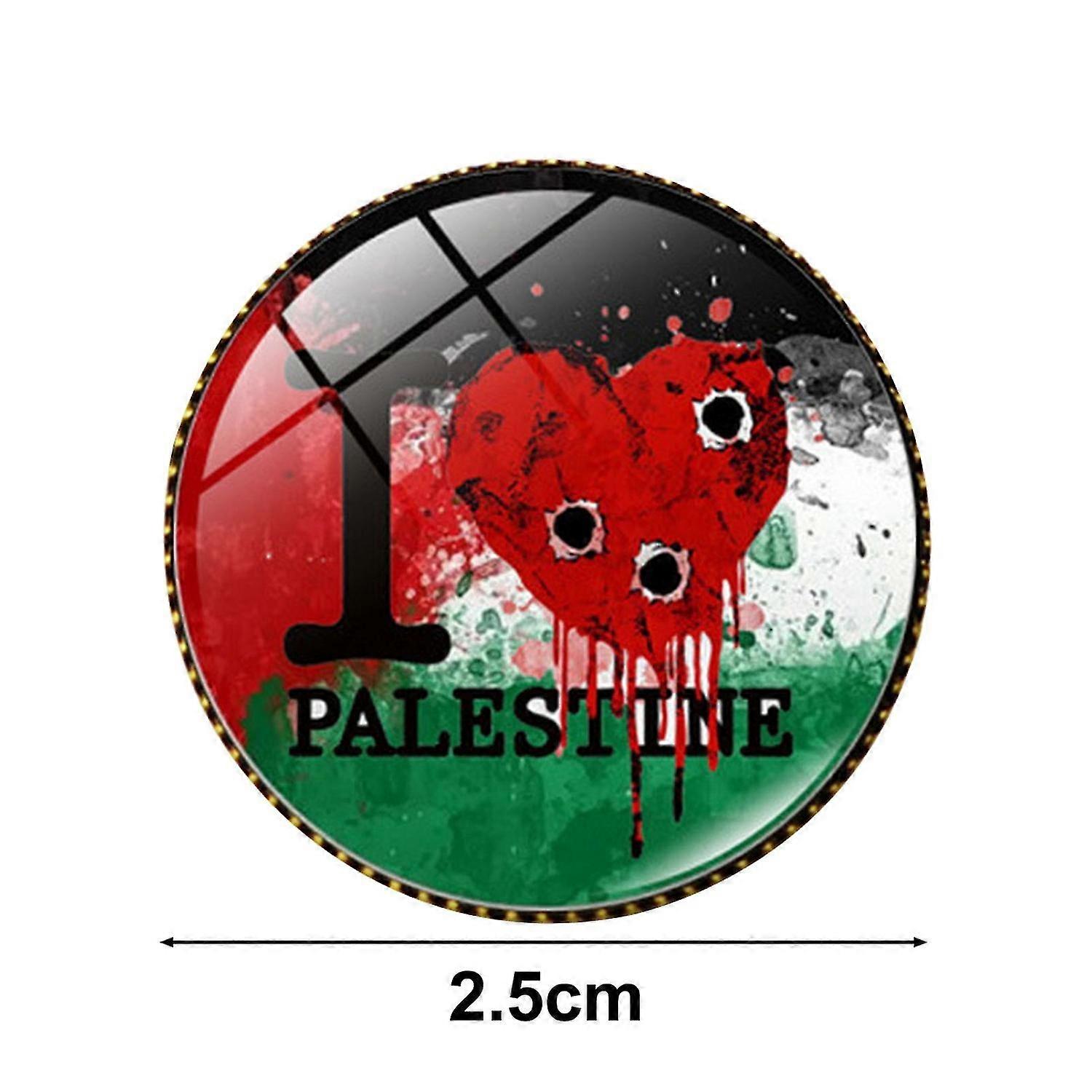 Free Palestine Letter Print Brooch Palestine Country Flag Round Pin ...