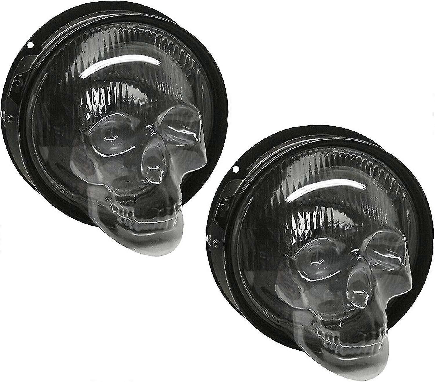 2pcs Skull Headlight Covers, Heat Resistant Reusable Plastic Skull Lamp ...