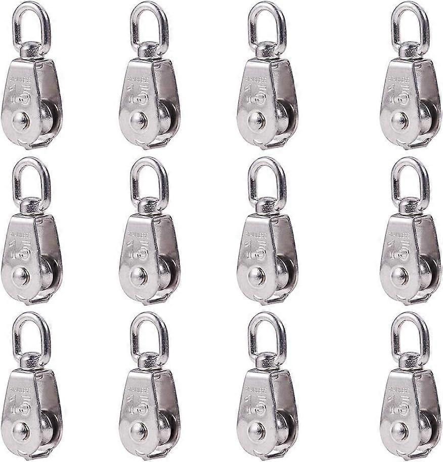 Pack of 12 M15 304 stainless steel pulleys with metal cable | Fruugo UK