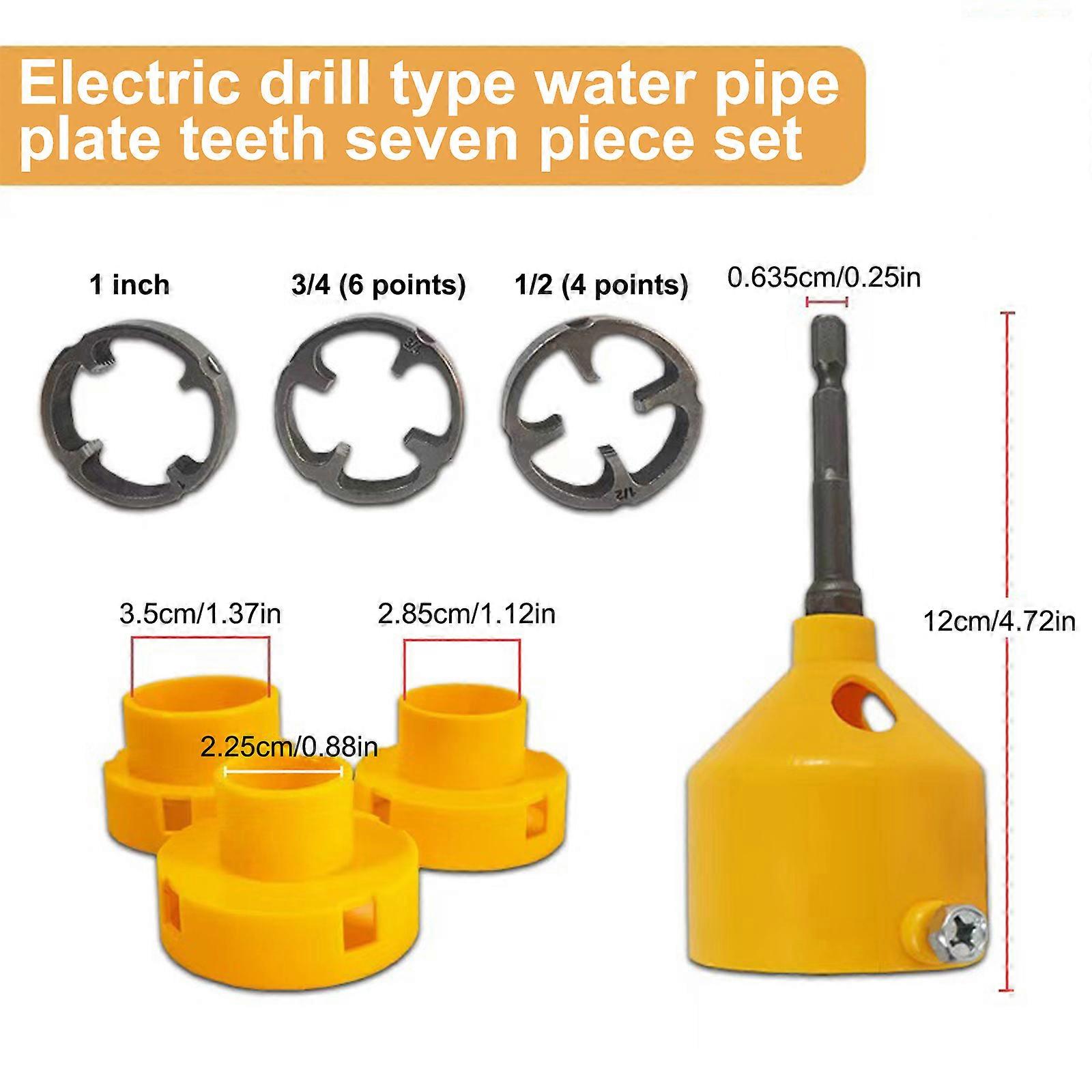 7PCS/SET PVC Thread Maker Tool for Electric Drill - Plastic Pipe Tap ...
