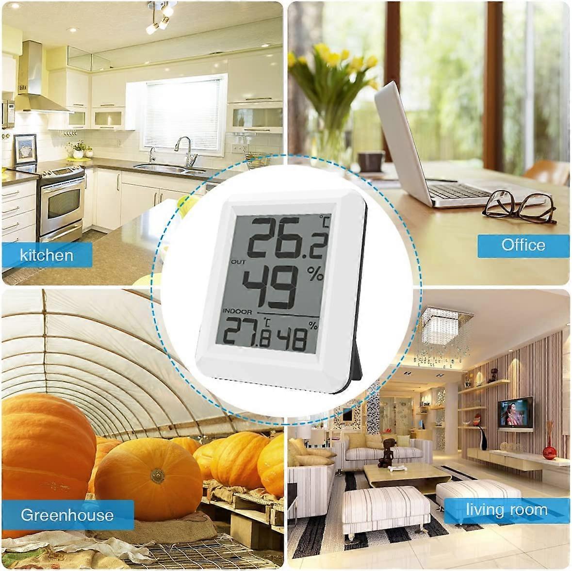 Indoor and Outdoor Thermometer,with LCD Display,/ Switch(White | Fruugo UK