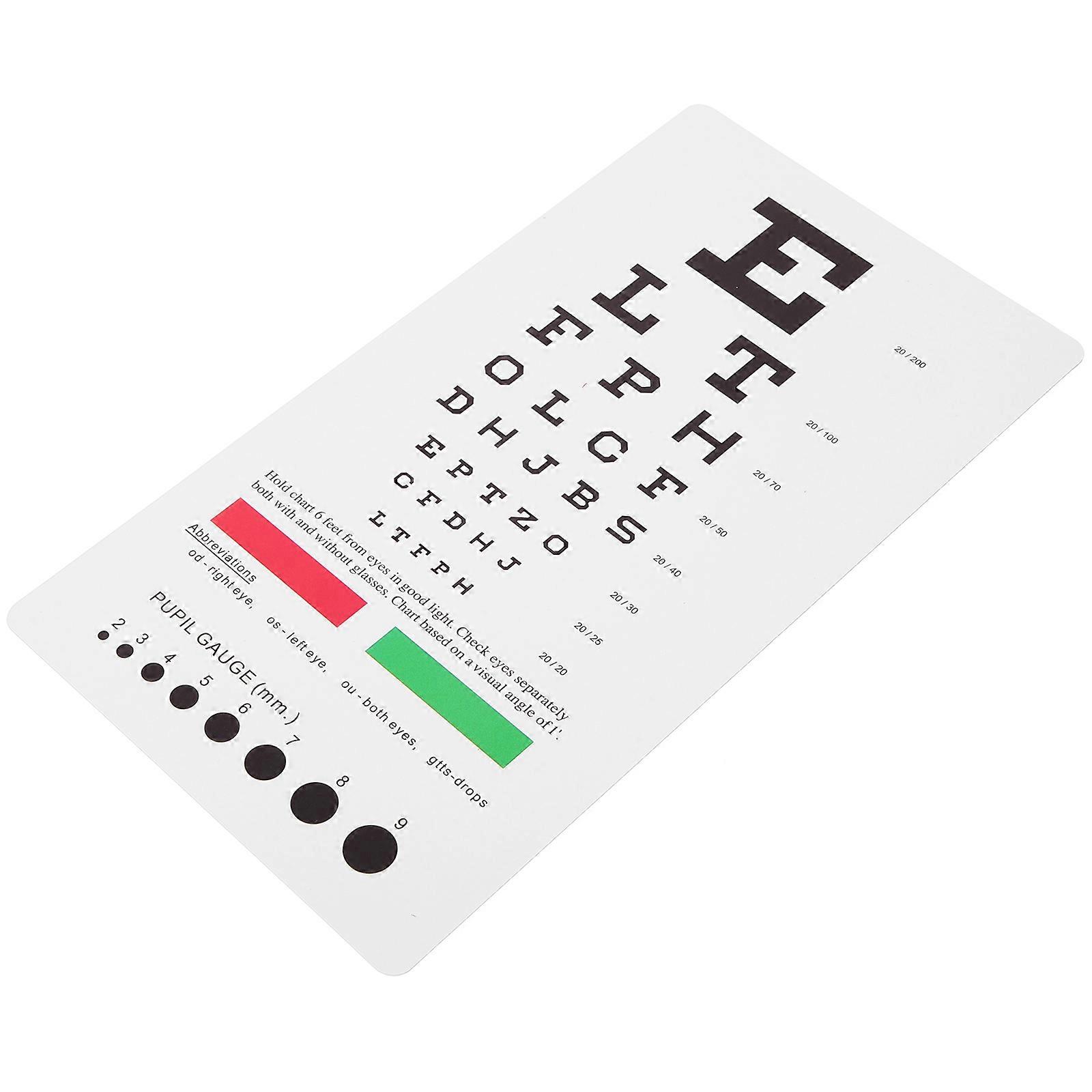 Plastic Eye Chart Vision Testing Eye Chart Portable Eye Chart Double ...
