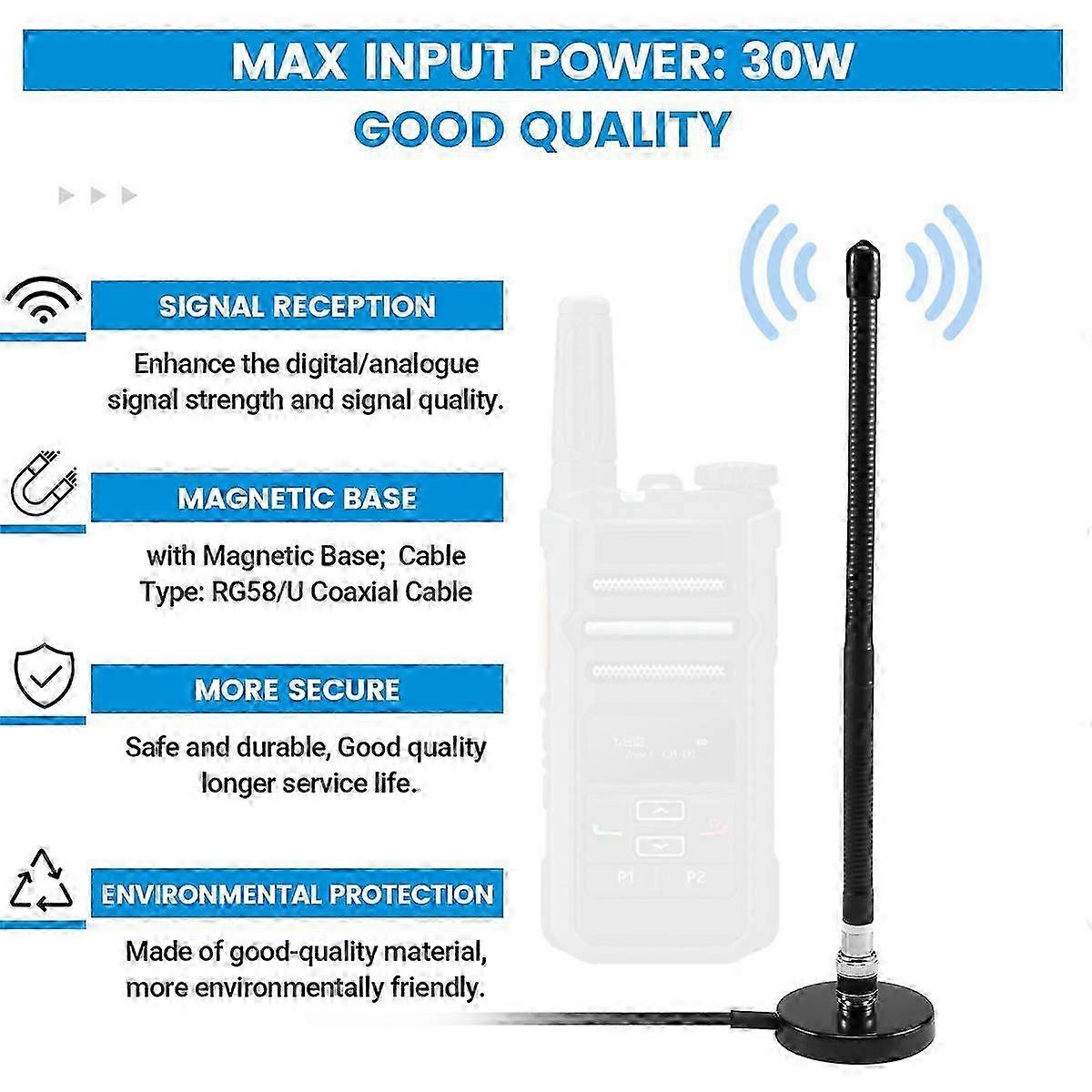 Cb Aerial Antenna 27mhz Soft Whip Magnetic Base Bnc Pl259 Connector Cb Aerial Antenna For Cobra ...