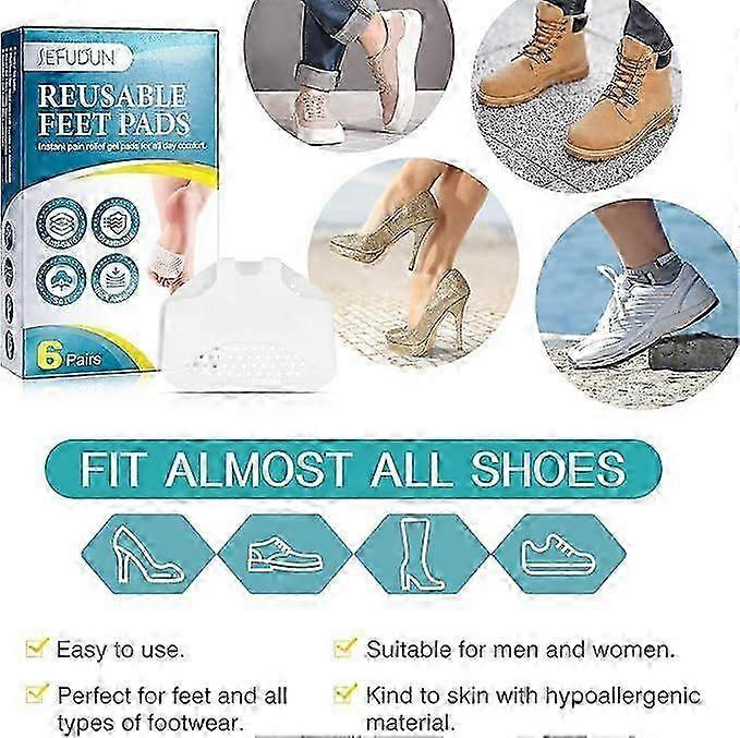 Metatarsal Pads,6 Pairs,Foot Gel Pads for Women & Men,Soft Gel Foot ...