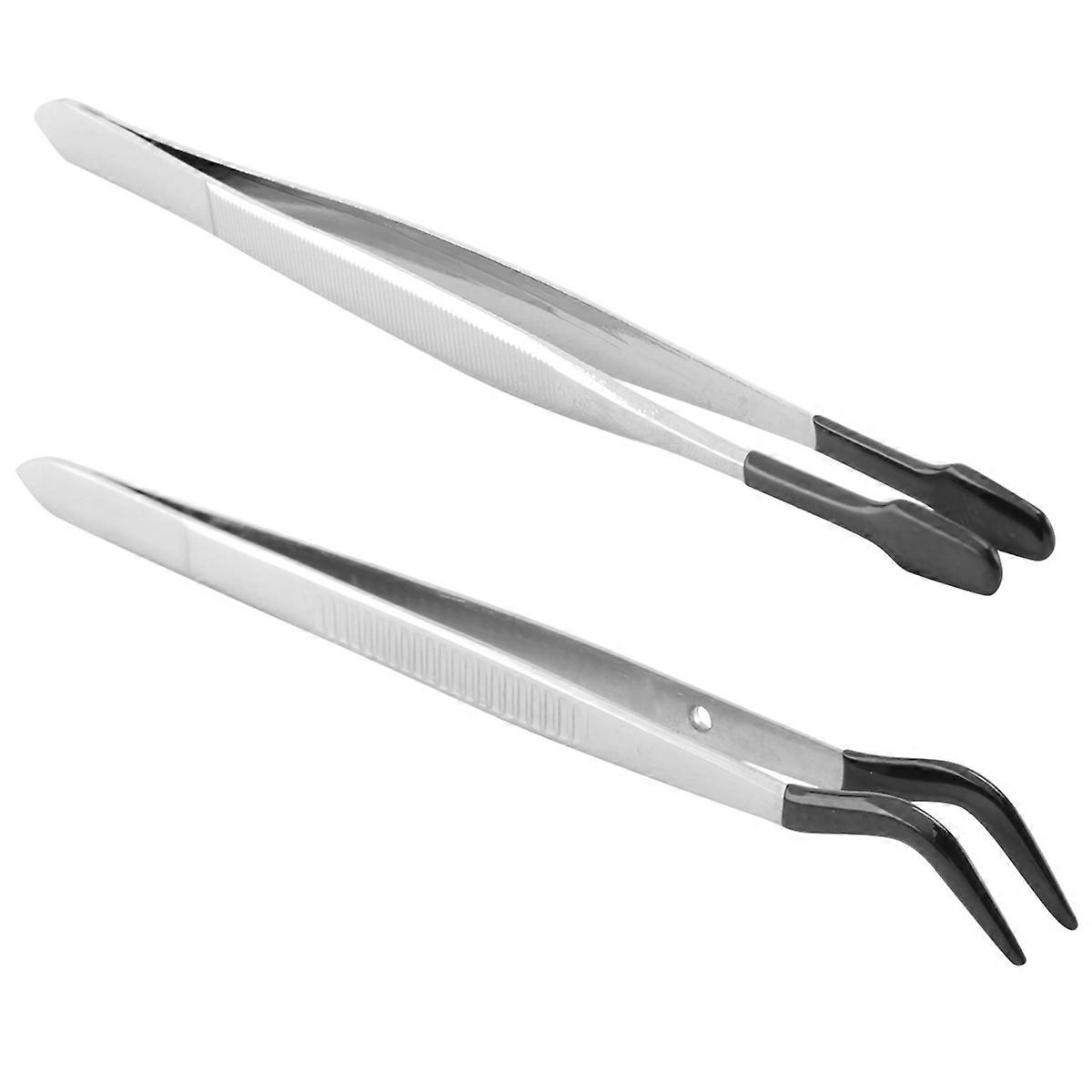 Rubber Tip Tweezers Set for Craft Laboratory Industrial Hobby Tweezers ...