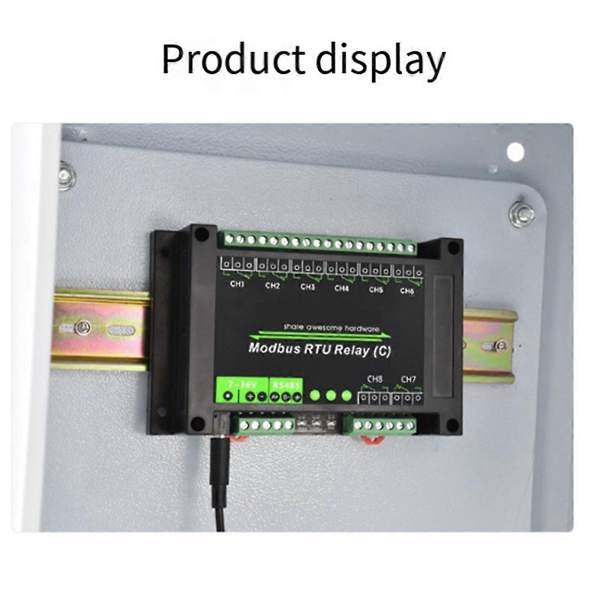 DIN-Rail 8-Channel Relay Module RS485 Magnetic Retention Relay | Fruugo UK