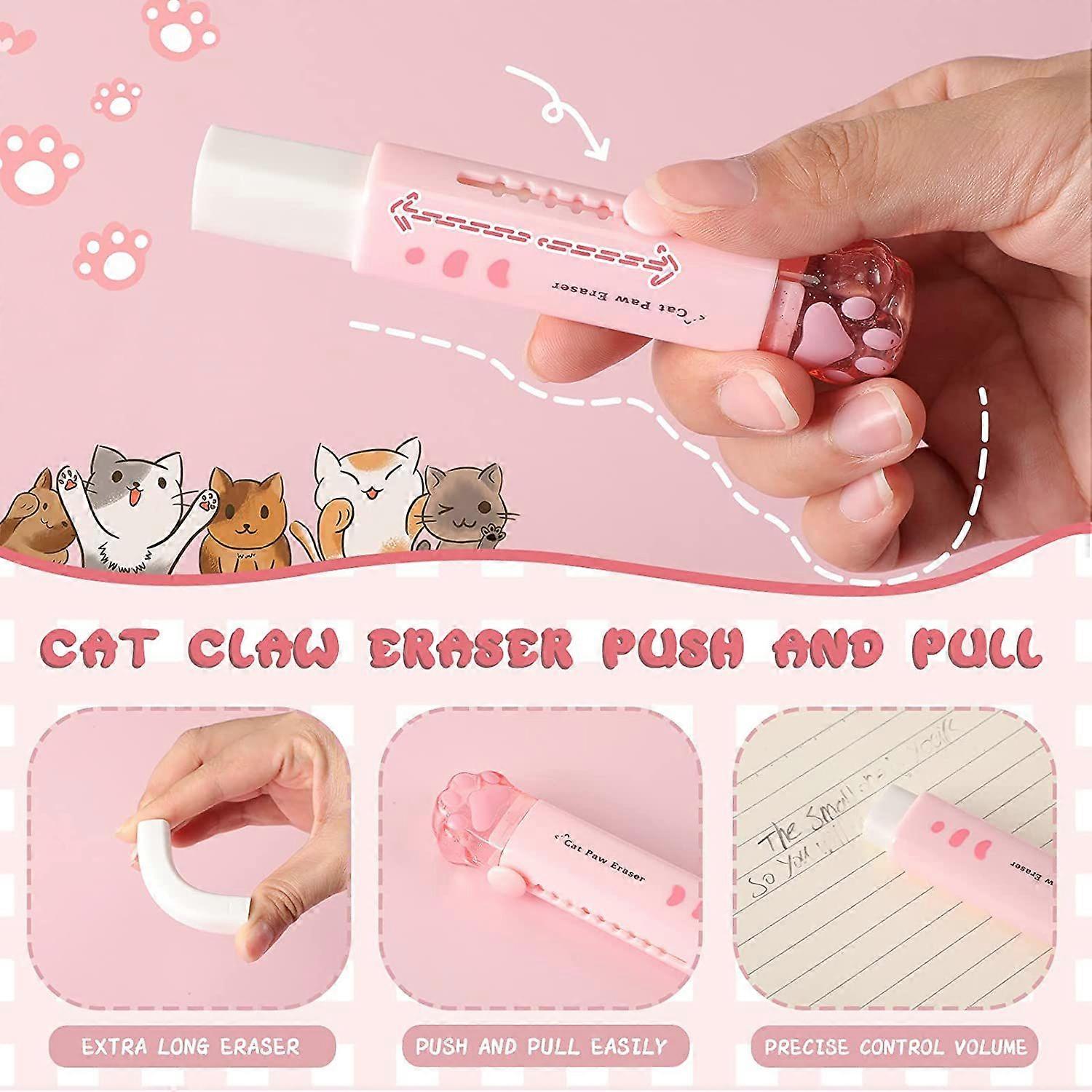 4 Pcs Cute Cat Paw Kawaii School Supplies Cute Cat Paw Pencil Sharpener ...