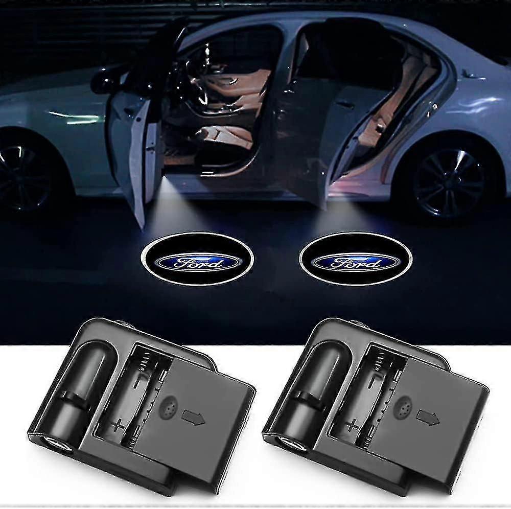 2pcs Compatible With Ford Wireless Car Door Logo Light Hd Welcome ...