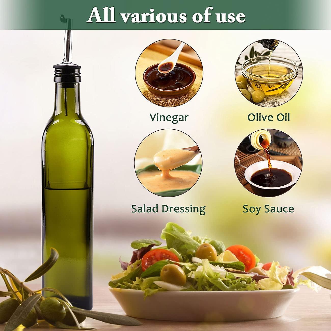 Glass Olive Oil Dispenser Bottle, Oil Bottle Drizzler With Pourer And ...