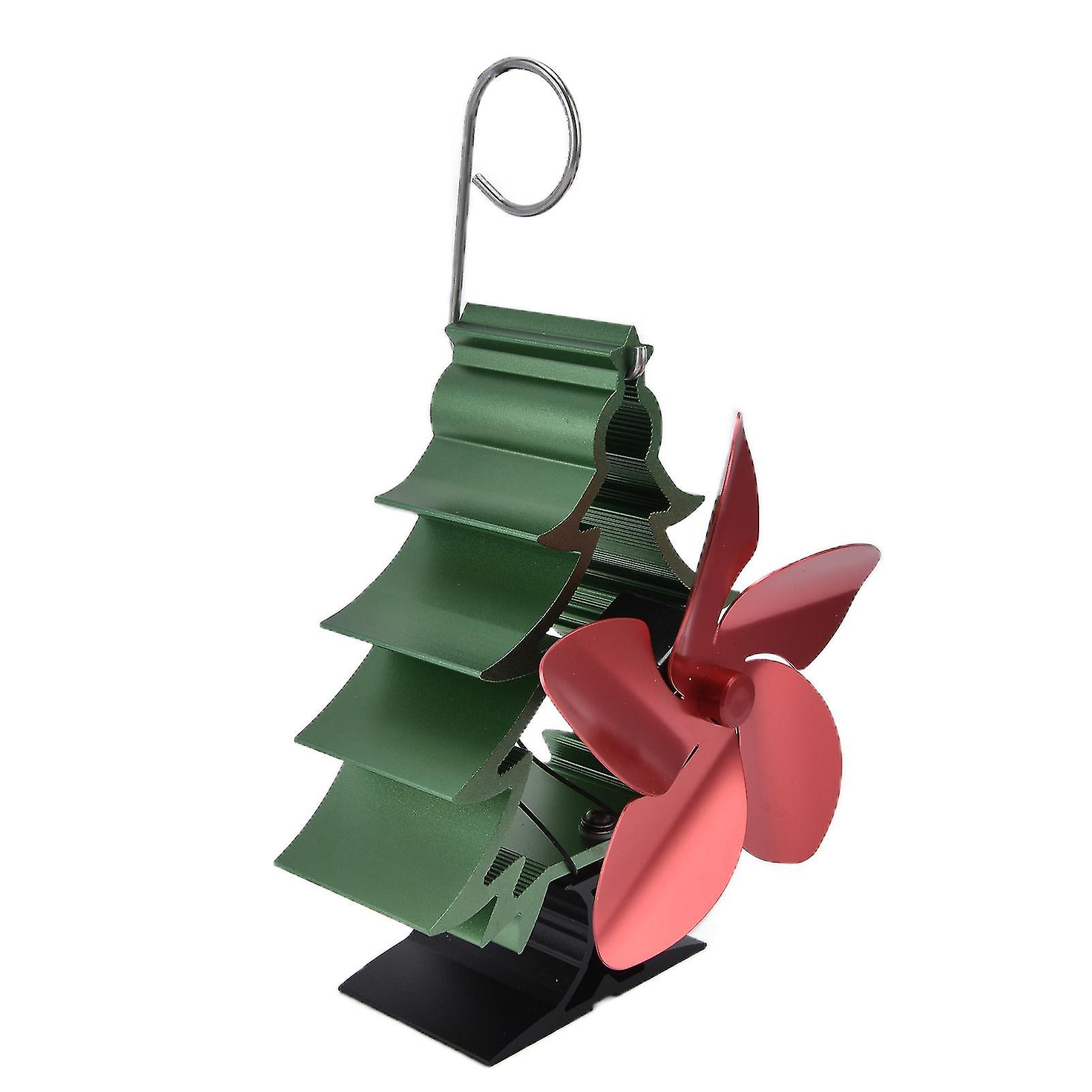Home fireplace fan christmas tree shape 5 blades heat powered stove fan ...