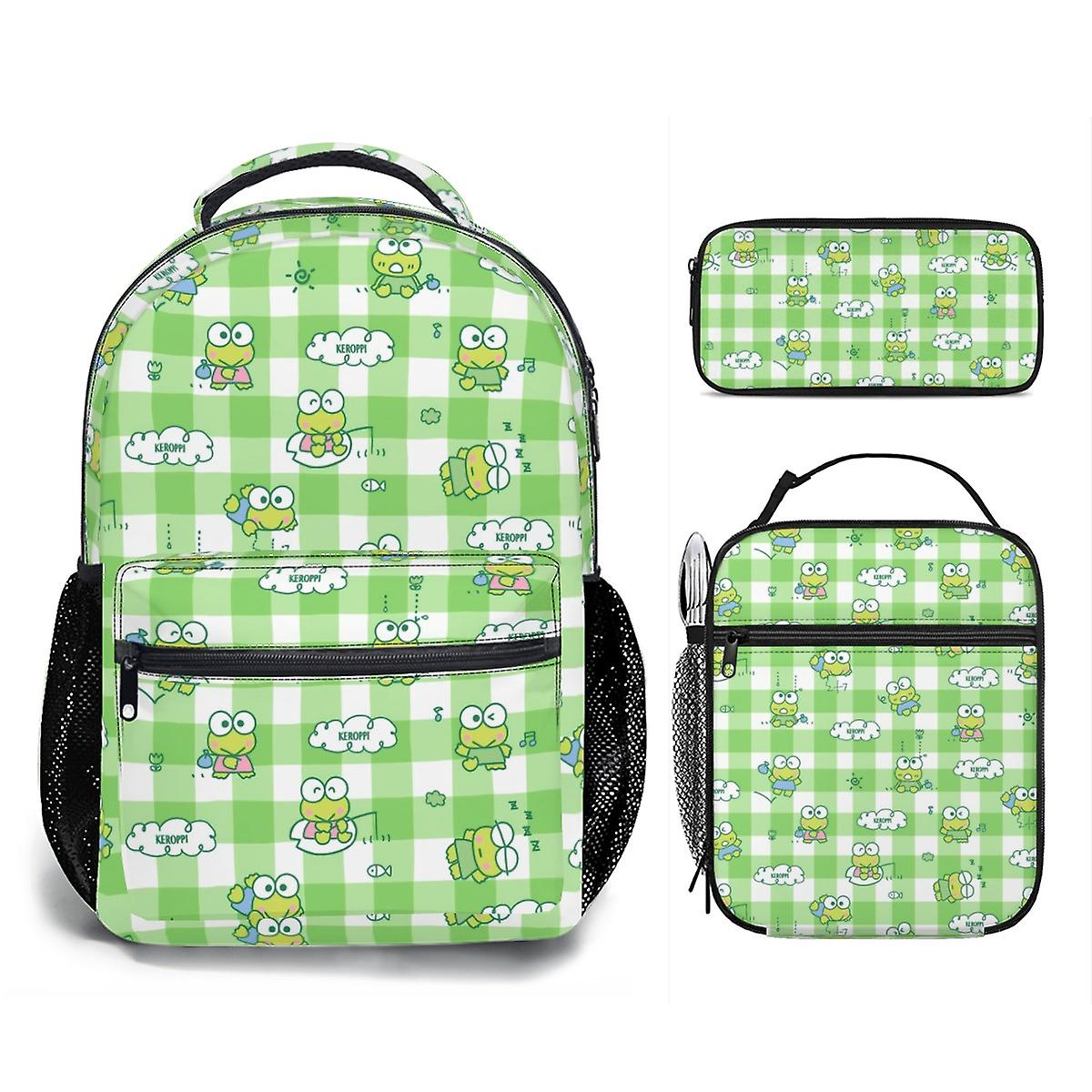 Keroppi 3D Backpack with Lunch Box Pencil Case, Cute Daypack Bags ...