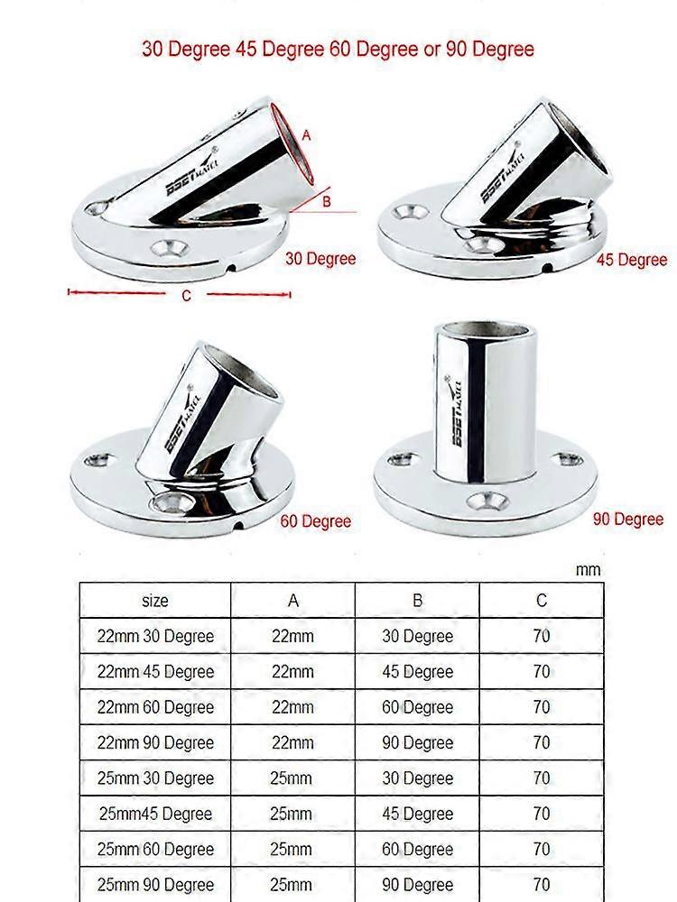 Multiple Angles 316 Stainless Steel Boat Round Base Marine Yacht Hand ...