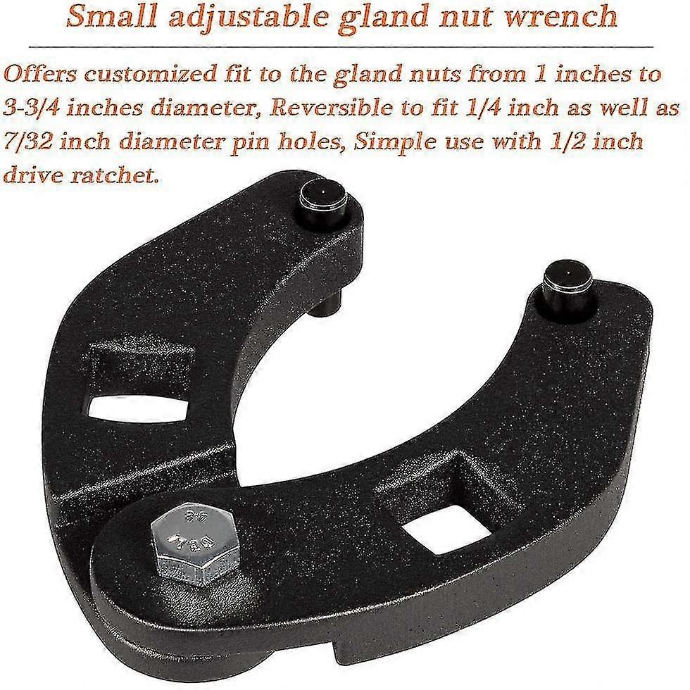 Large & Small Adjustable Gland Nut Spanner Wrench Set For Hydraulic ...