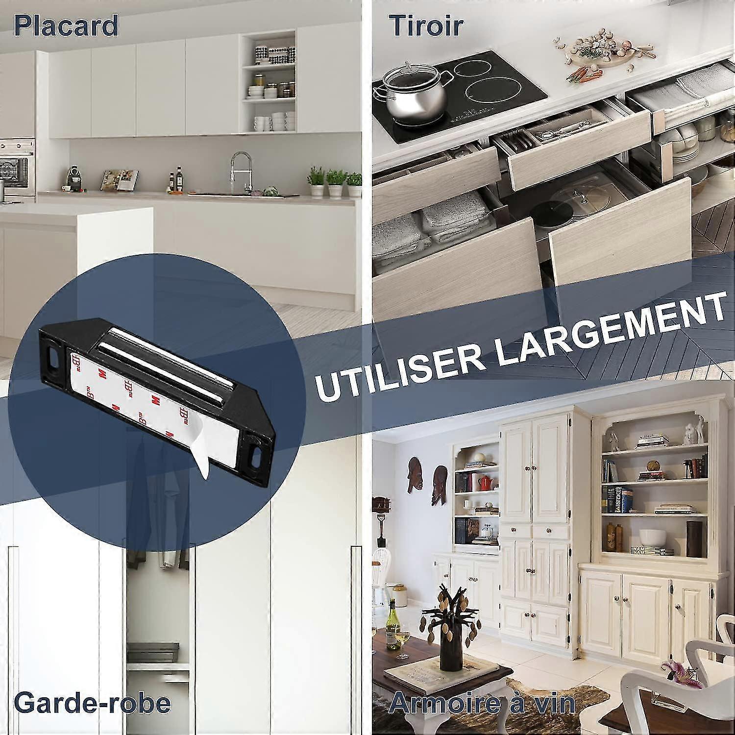 Adhesive Cupboard Door Magnet Set Of 4 Magnetic Door Latches No ...