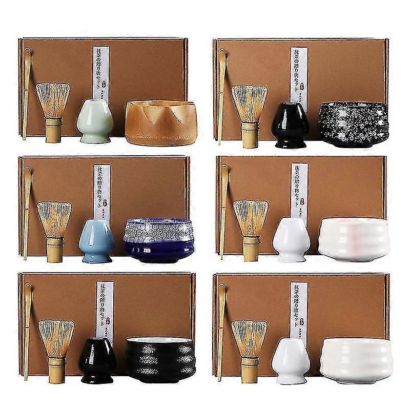 4pcs/set Traditional Matcha Gift Set Bamboo Ceramic Matcha Bowl With ...