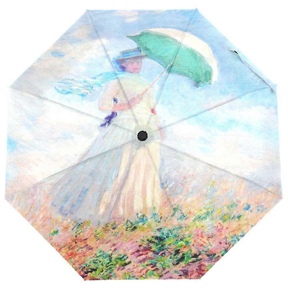 Famous Claude Monet Oil Painting Umbrella Three Folding Umbrella Rain ...