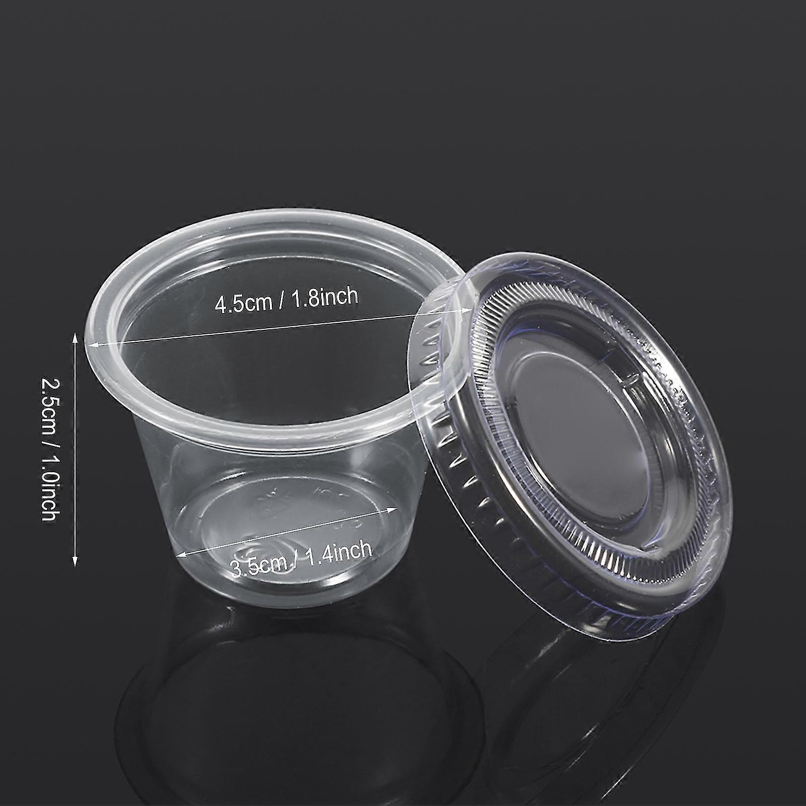 50pcs Disposable Plastic Clear Sauce Chutney Cups Boxes With Lid Food ...