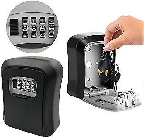 Password Key Lock Box Wall Mounted Zinc Alloy Key Box Weatherproof 4 ...