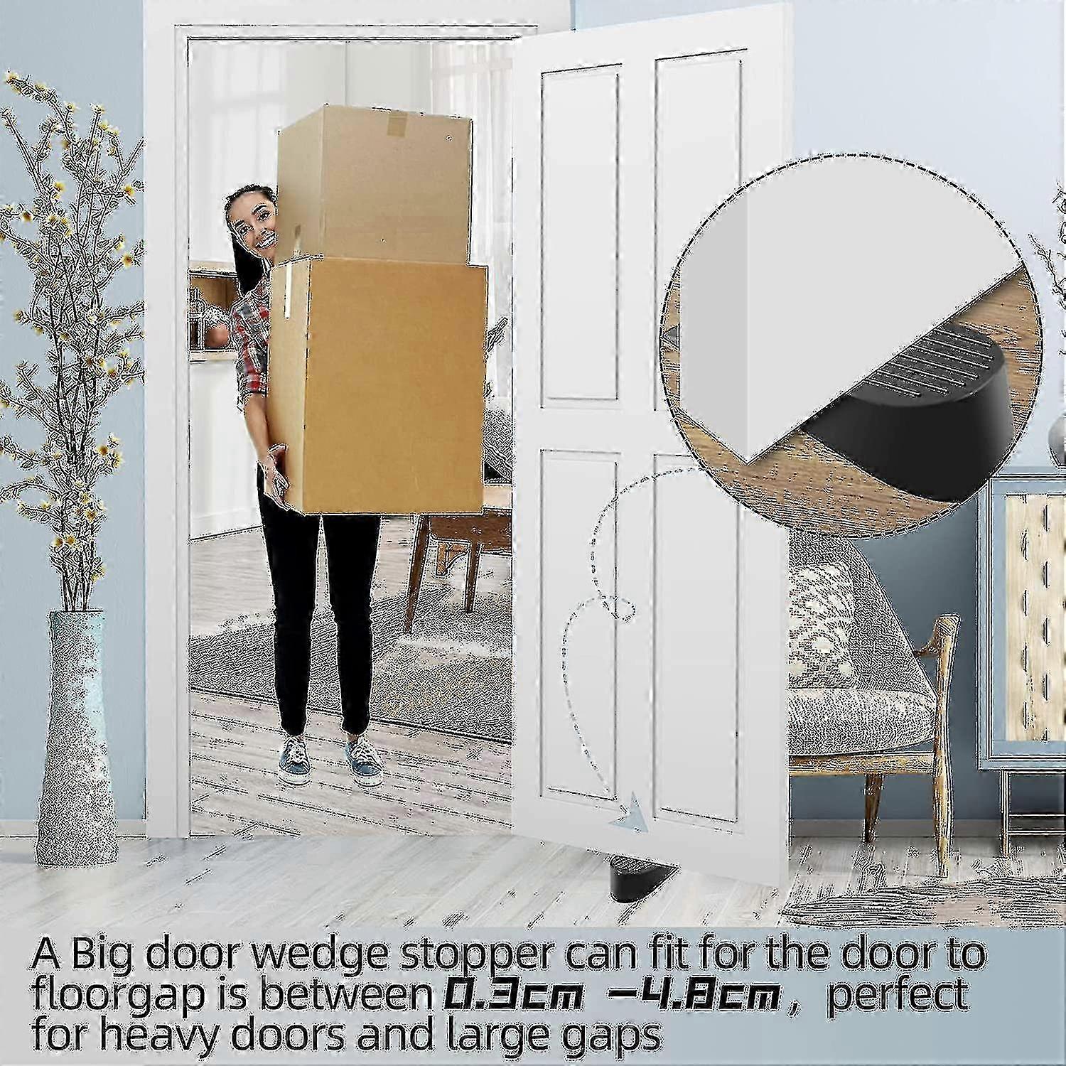 Door Stops, Extra Large Rubber Door Wedges Heavy Duty Black Door ...