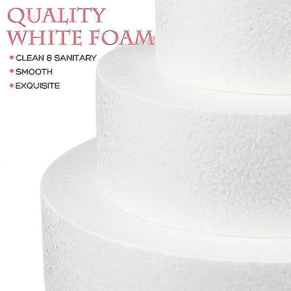 3 Pcs Foam Cakes Molds Round Cake Dummies For Wedding Cake Shop Window ...