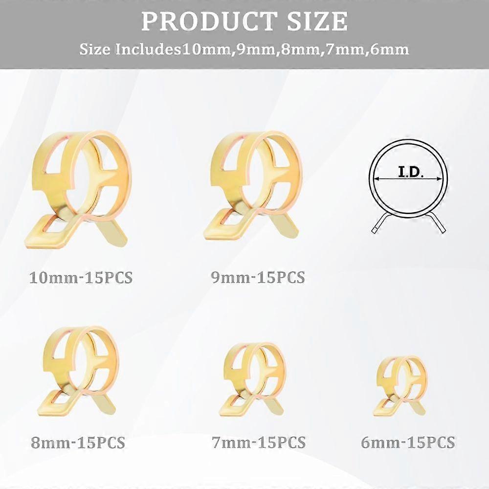 Spring Hose Clamp Assortment Kit,5 Size Spring Clamps for Fastening ...