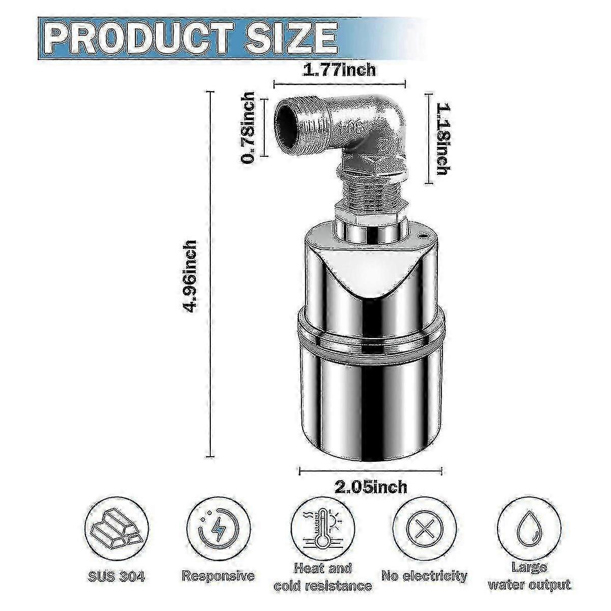 1/2 Inch Stainless Steel Automatic Water Level Control Float Ball Valve ...