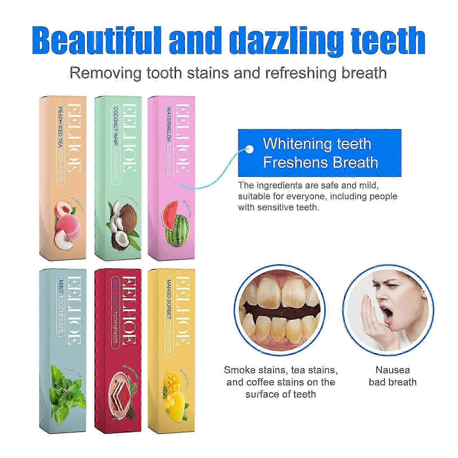 EELHOE fruit flavor whitening toothpaste (mango flavor) Clean teeth ...