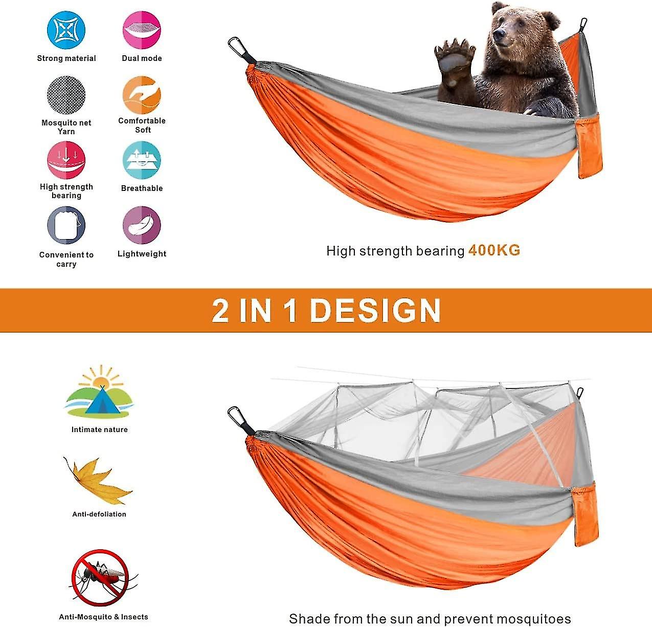 Hammock With Mosquito Net, Double Camping Hammock, Mosquito Net ...